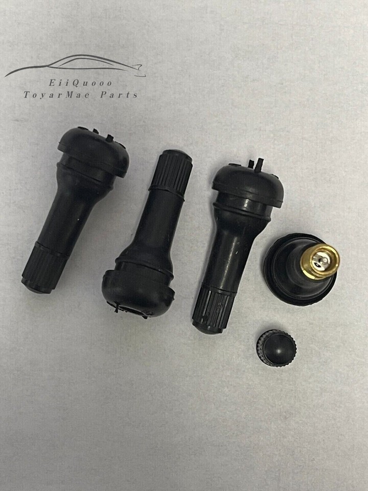 1 set of 4 pcs TR413 SNAP-IN TIRE VALVE STEMS WITH CAPS BLACK RUBBER | eBay