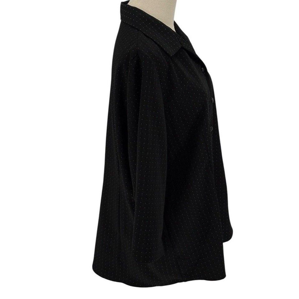 TanJay Vintage Black Blue Polka Dot Button Up Shirt Blouse (Size 14) | eBay