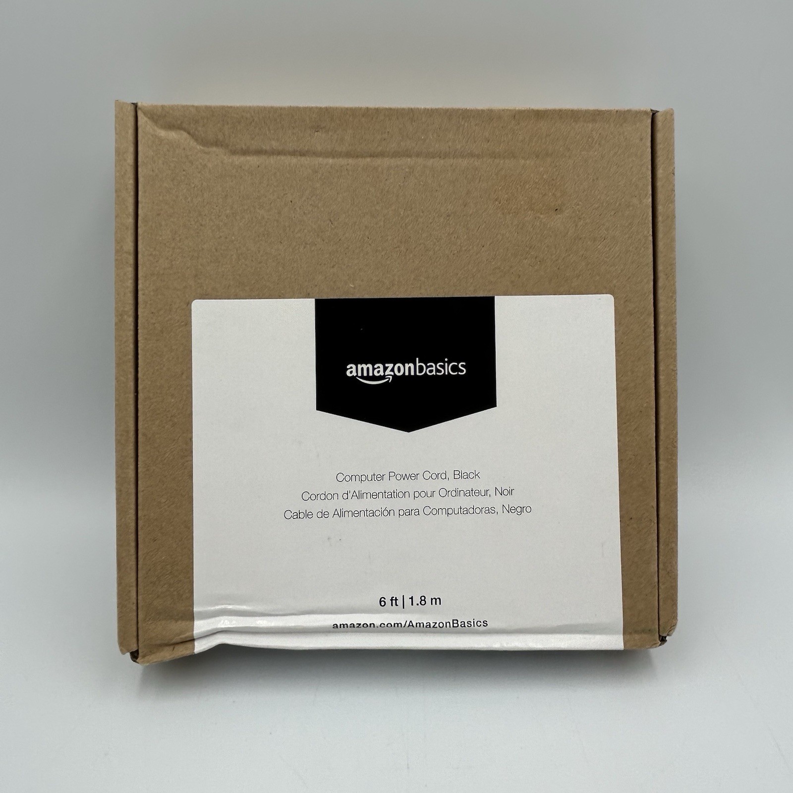 New Sealed in Box Amazon Basics Computer 3-Prong Power Cord, Black 6ft ...