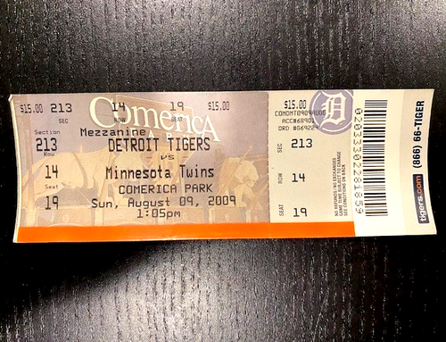 2009 Detroit Tigers vs Minnesota Twins Ticket Stub | eBay