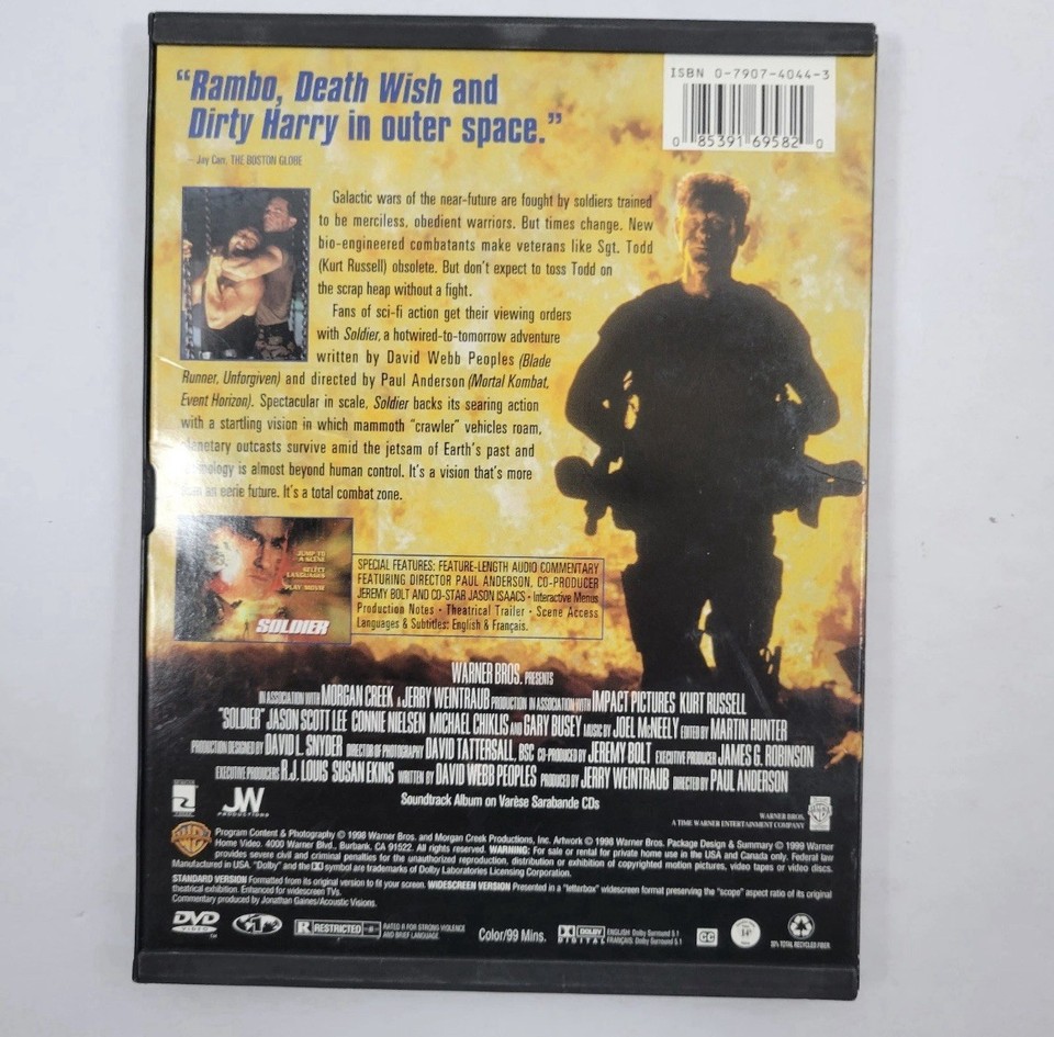 Soldier DVD 1998 Kurt Russell Jason Scott Lee Good Gary Busey Preowned ...