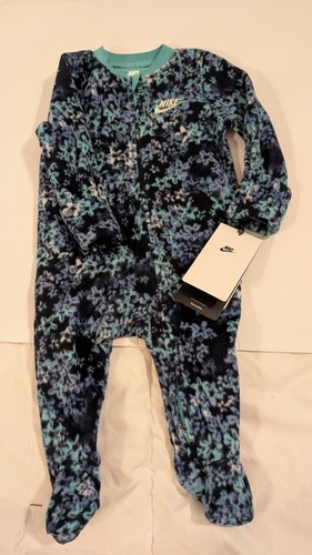 Infant Nike Convertible Zip Up Footed Sleeper Blue Snowflakes Size 6 ...