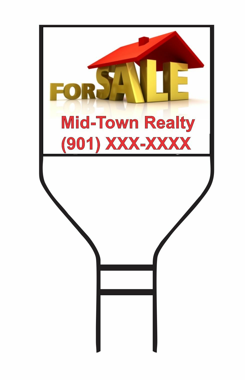 3-Pack 24" x 18" Round (Banjo) Metal Frame for Real Estate signs - Free ...