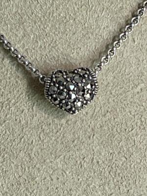 Judith Jack Sterling Silver & Marcasite Petite Double Sided Heart ...