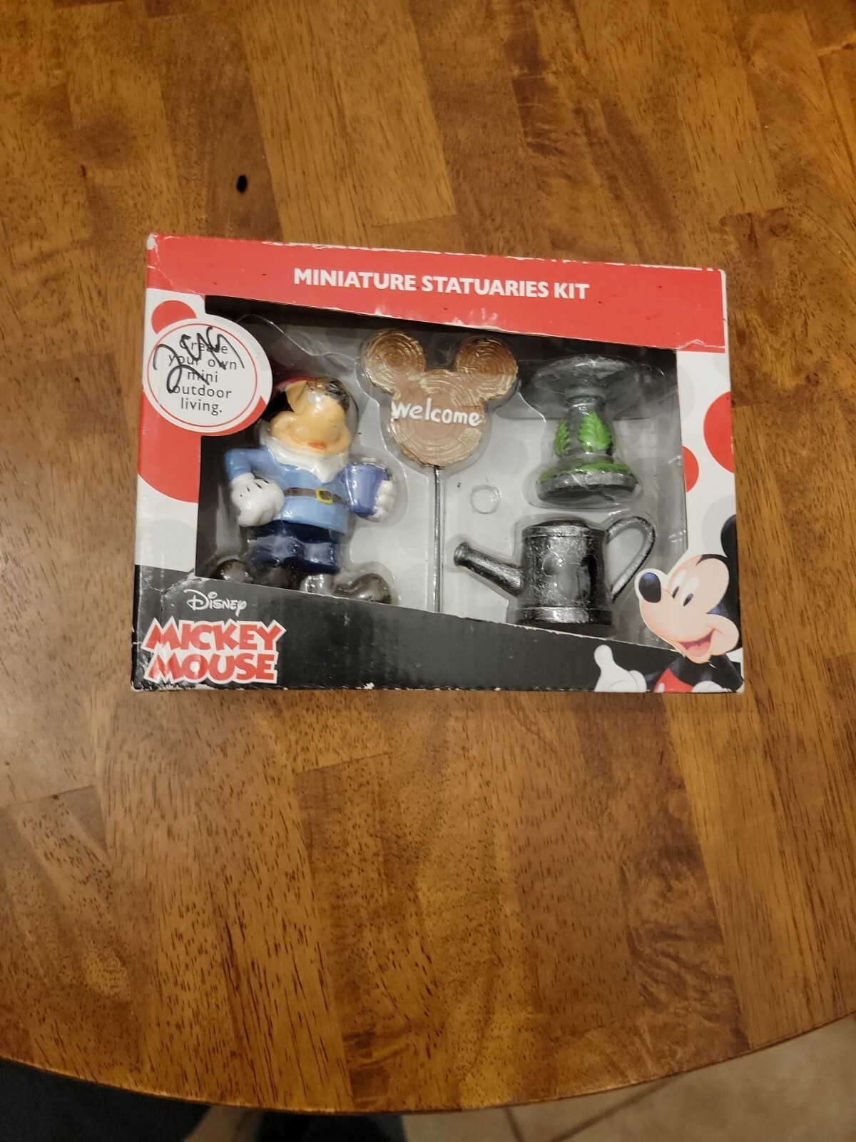 Mickey Mouse Figurine garden w/Sign Bird Bath Watering Can Disney ...