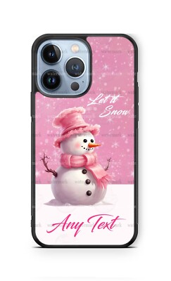 Let it Snow Christmas Snowman Phone Case For iPhone i15 Samsung S23FE ...