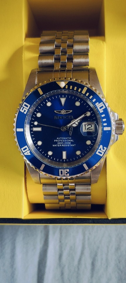 Invicta Men's Watch Pro Diver Automatic Blue Dial Silver Tone Bracelet ...