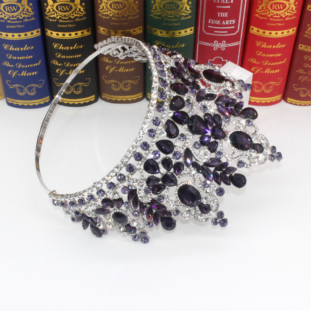 15cm Tall Crystal Large Tiara Crown Queen Princess Pageant Adjustable ...