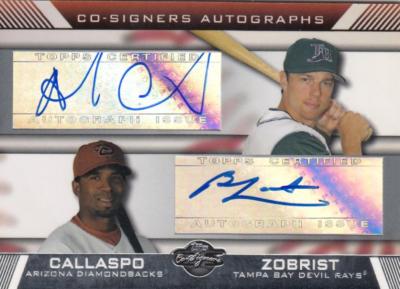 2007 Topps Co-Signers Dual Autographs Ben Zobrist/Alberto Callaspo NM ...