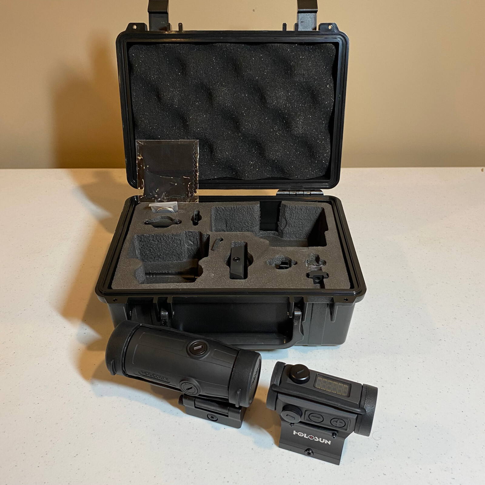 Holosun HS403C 2 MOA Dot Micro Red Dot Sights & HM3X 3X Magnifier Combo ...