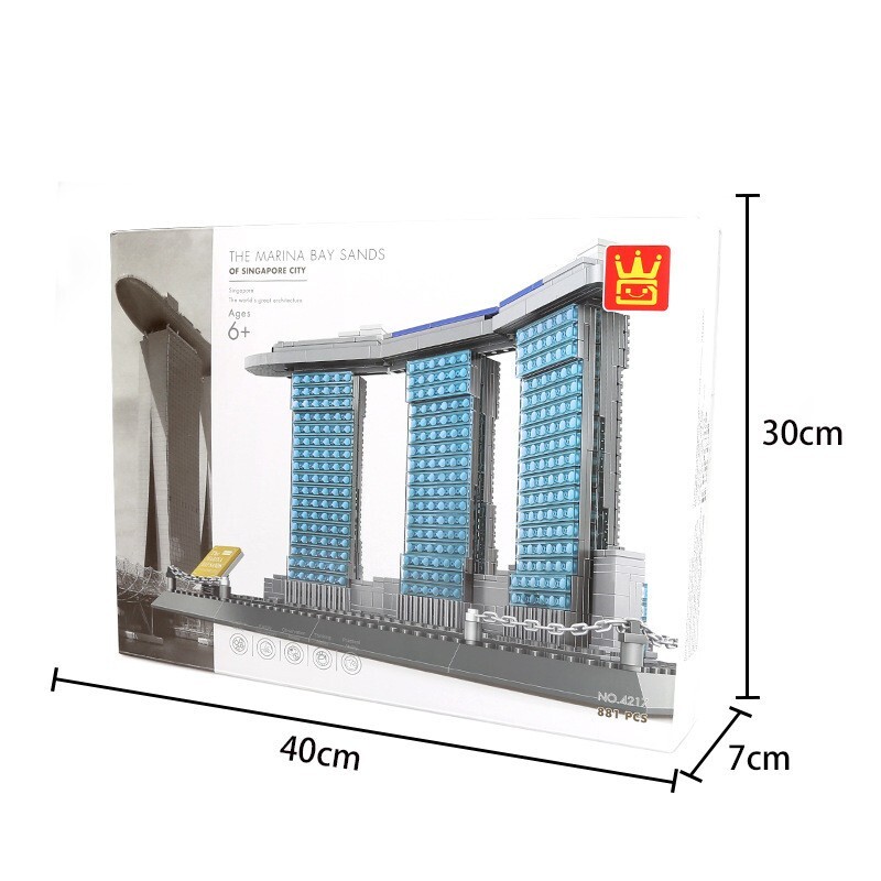 Wange Authentic MARINA BAY SANDS HOTEL Building Block Set 881 pcs 4217 ...