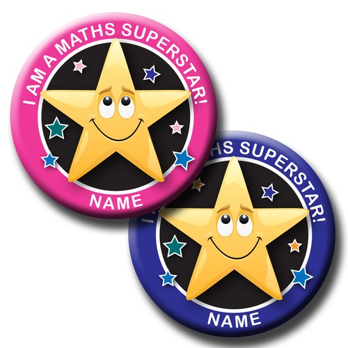 PERSONALISED SCHOOL MATHS SUBJECT SUPERSTAR BADGES - 58MM or 77MM | eBay UK
