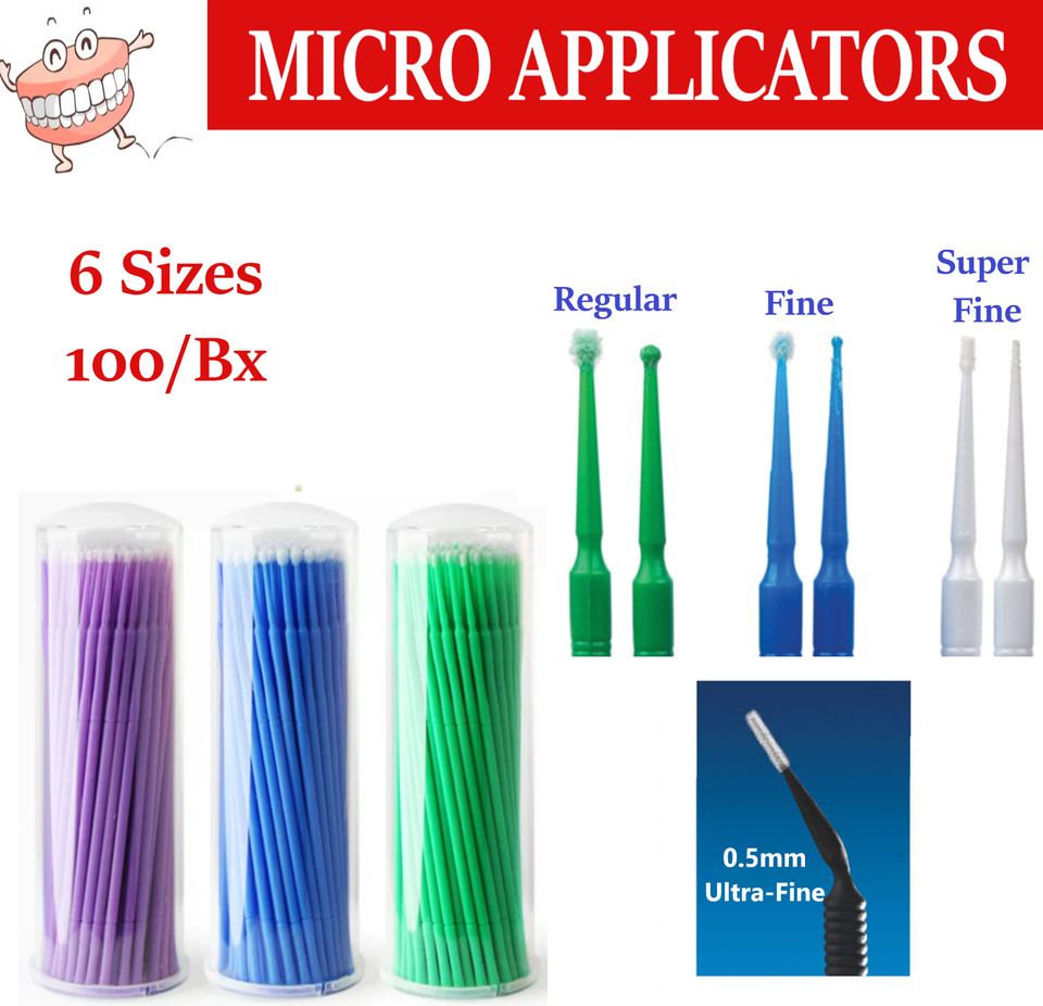 100pcs/pack Dental Microbrush Micro Brush Applicator Tip Regular/Fine ...
