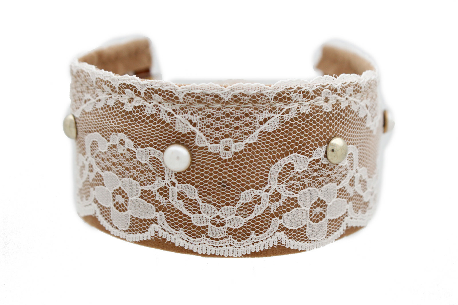 Women Boho Boot Bracelet Shoe Pearl Beads Beige Strap White Lace Band ...