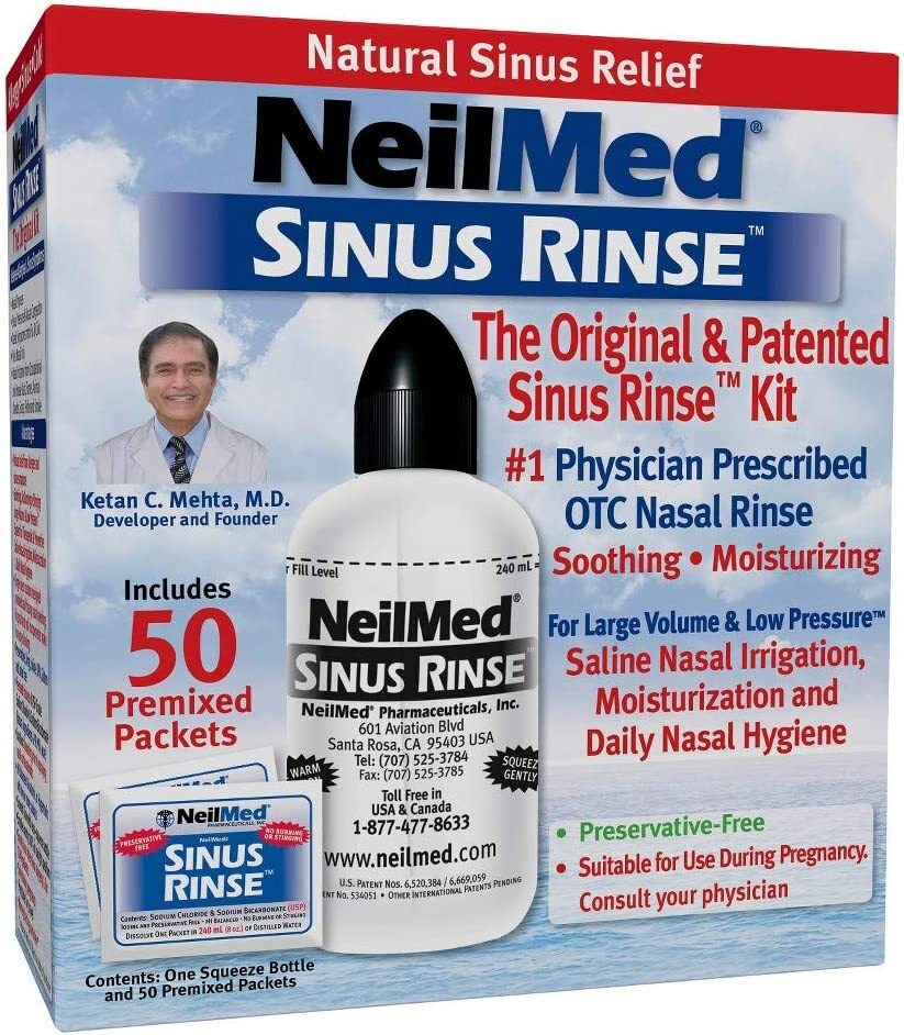 Neilmeds Sinus Rinse Complete Kit/50 Premixed Packets includes 2 boxes ...