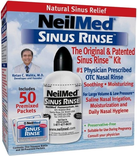 Neilmeds Sinus Rinse Complete Kit/50 Premixed Packets includes 2 boxes ...