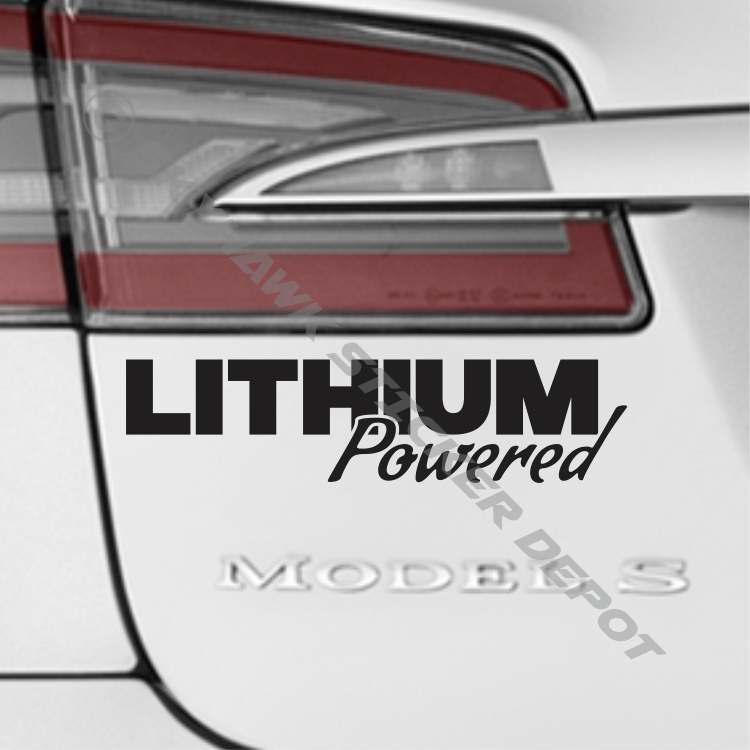 Lithium Powered Sticker Vinyl Decal For Tesla Electric Vehicle Hybrid ...