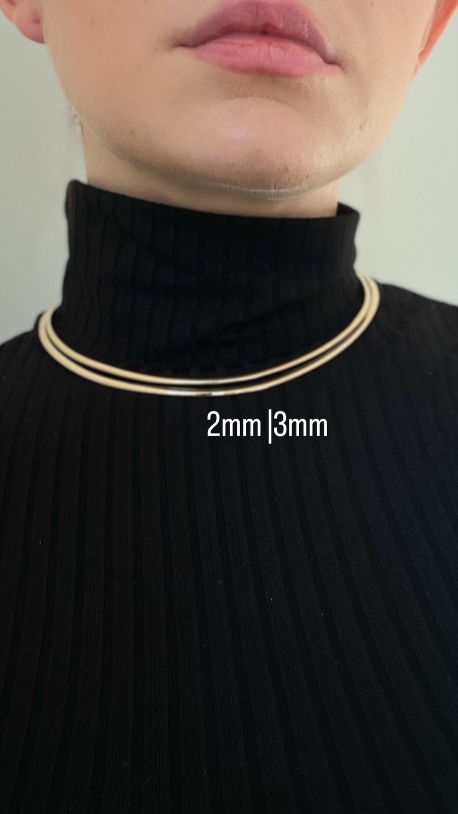 14k Yellow Real Solid Gold Omega Choker Necklace - Omega Chain 1-6mm 16 ...