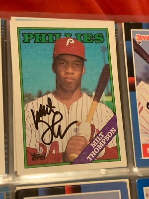 MILT THOMPSON AUTOGRAPHED SIGNED 1988 TOPPS CARD PHILLIES COA | eBay
