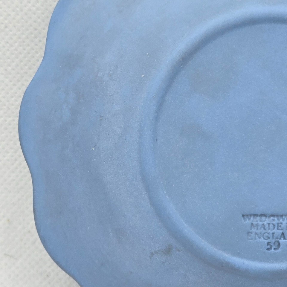 Wedgwood Round Scalloped Trinket Dish 4" Diameter Blue JasperWare Used ...