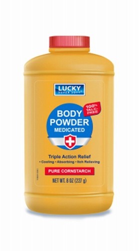 Lucky Super Soft 11366-12 8 oz Medicated Cornstarch Body Powder - Pack ...