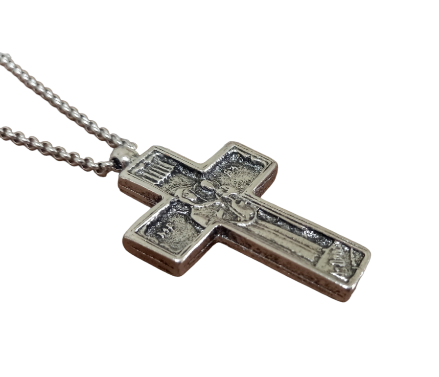2 1/4" Mount Athos Design Silver Plated 2 Sides Greek Orthodox Pectoral ...