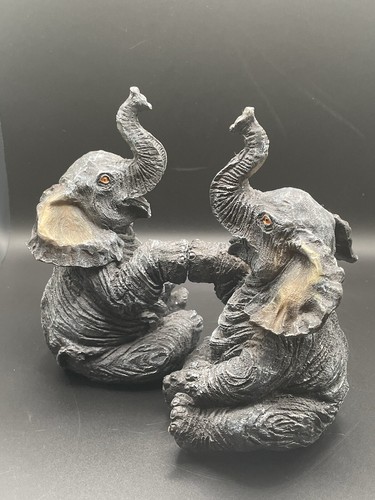 Vtg Very Rare High Fiving Adorable Baby Elephants figurines Playing | eBay
