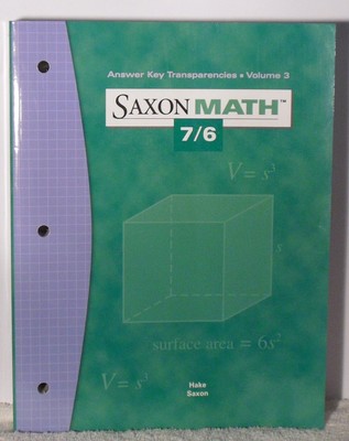 Saxon Math 7/6 Answer Key Transparencies Volume 3 (Volume 3 ...