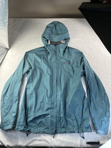 PATAGONIA Teal Hooded Full Zip Rain Jacket Mens Large | eBay