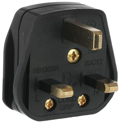 Westminster - BLACK 13A Plug Top with 13A Fuse -High Quality Single ...
