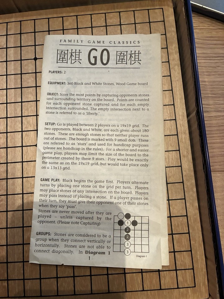 Go Board Game By Fundex Traditional Japanese Wooden Board BNIB Sealed ...