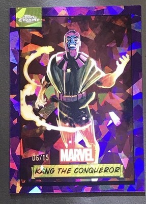2024 Topps Chrome Marvel (MCU) Sapphire Kang The Conqueror Purple Ice ...