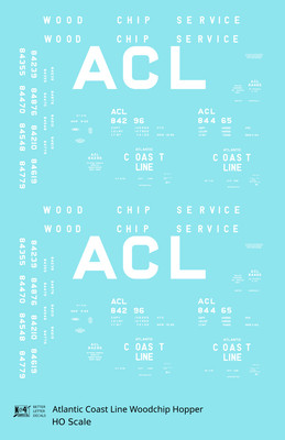 K4 HO Scale Decals Atlantic Coast Line ACL Wood Chip Hopper Car White ...