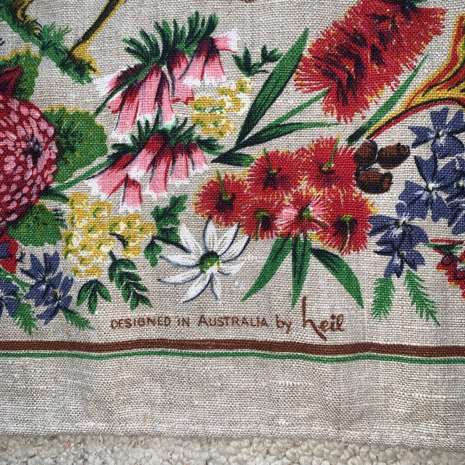 Vintage Linen Australia Tablecloth Souvenir Map Aboriginal Art Native 48 x 50" | eBay