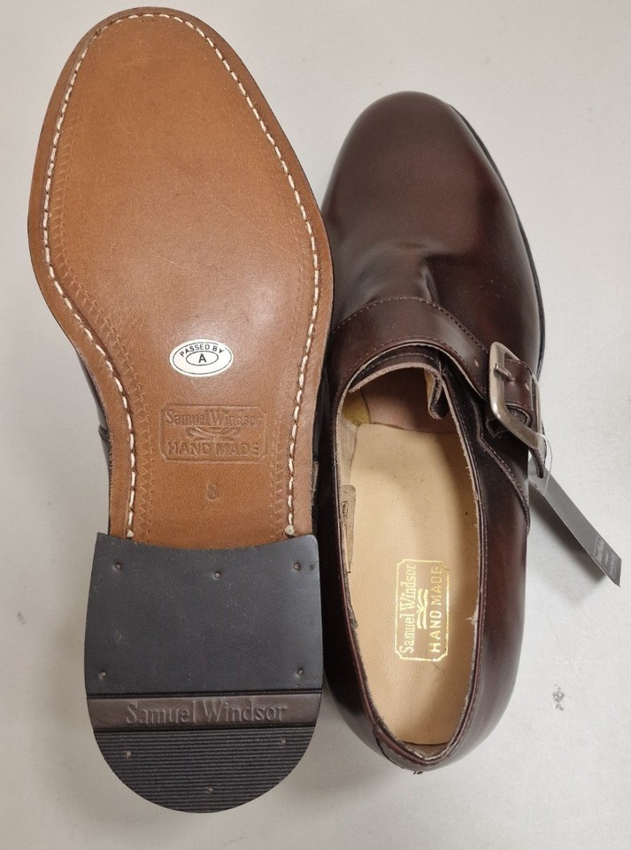 MENS SAMUEL WINDSOR HAND MADE LEATHER SHOES BROWN SIZE UK 8 BNWT CG BB7 ...