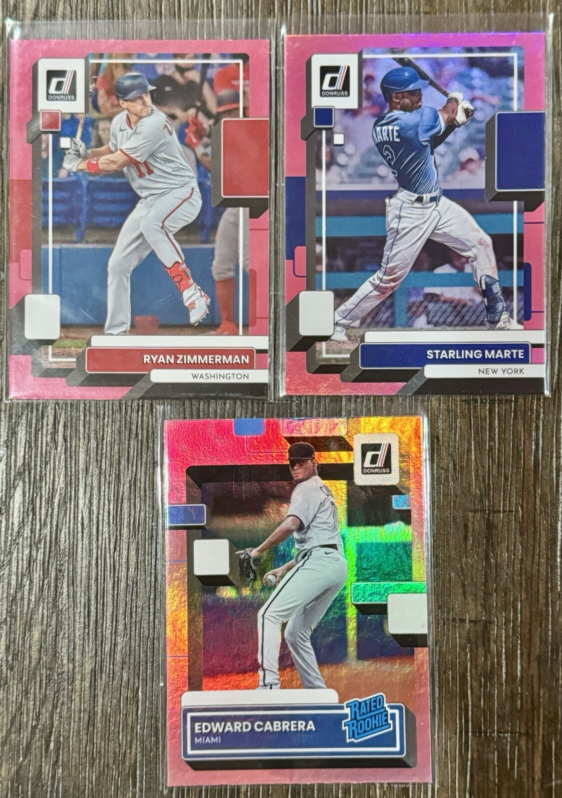 2022 Donruss Holo Pink Edward Cabrera Rated Rookie Ryan Zimmerman ...