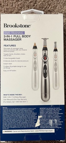 Brookstone 3-In-1 Full Body Massager. **NEW/UNUSED** Removes Strain ...