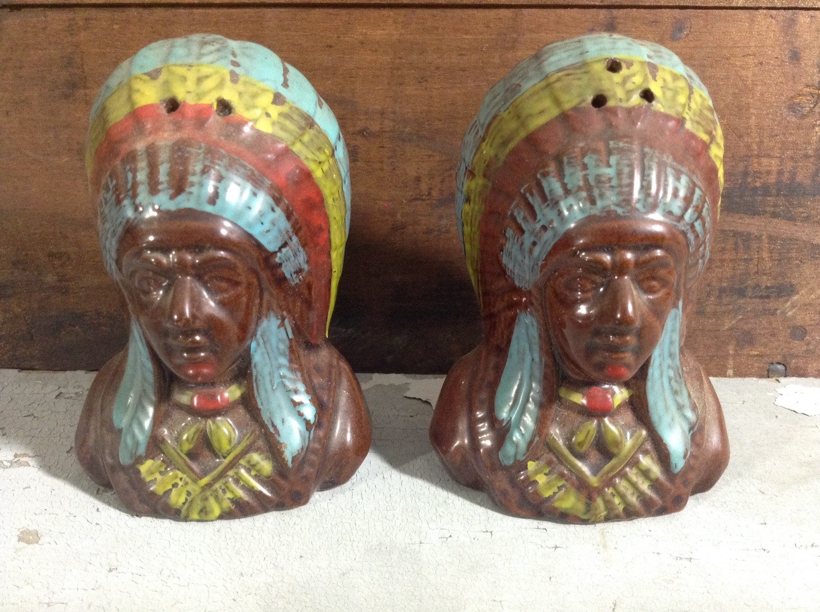 VINTAGE NATIVE AMERICAN INDIANS INDIGENOUS PEOPLE SALT AND PEPPER ...