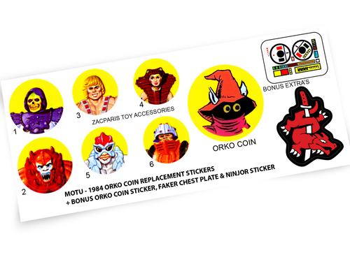 Custom Mattel MOTU He-man Masters of the Universe ORKO token stickers ...