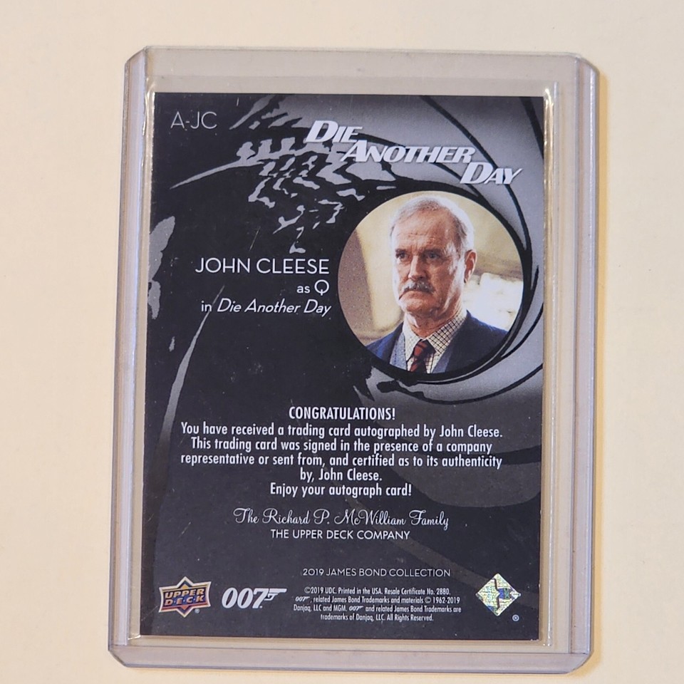 John Cleese Autograph Card James Bond Q Inscription Upper Deck UD Auto ...