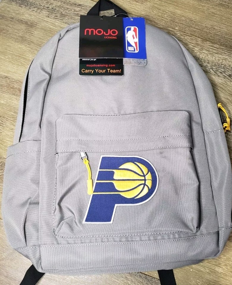 Mojo Indiana Pacers NBA Grey Backpack With Team Logo On Pocket | eBay