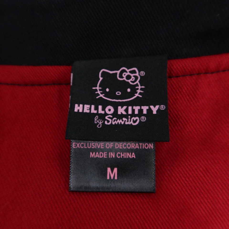 Sanrio Hello Kitty Cropped Racing Jacket Coat Women's Medium Embroidered Flames | eBay