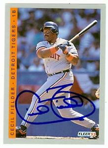 Cecil Fielder autographed baseball card (Detroit Tigers) 1993 Fleer ...