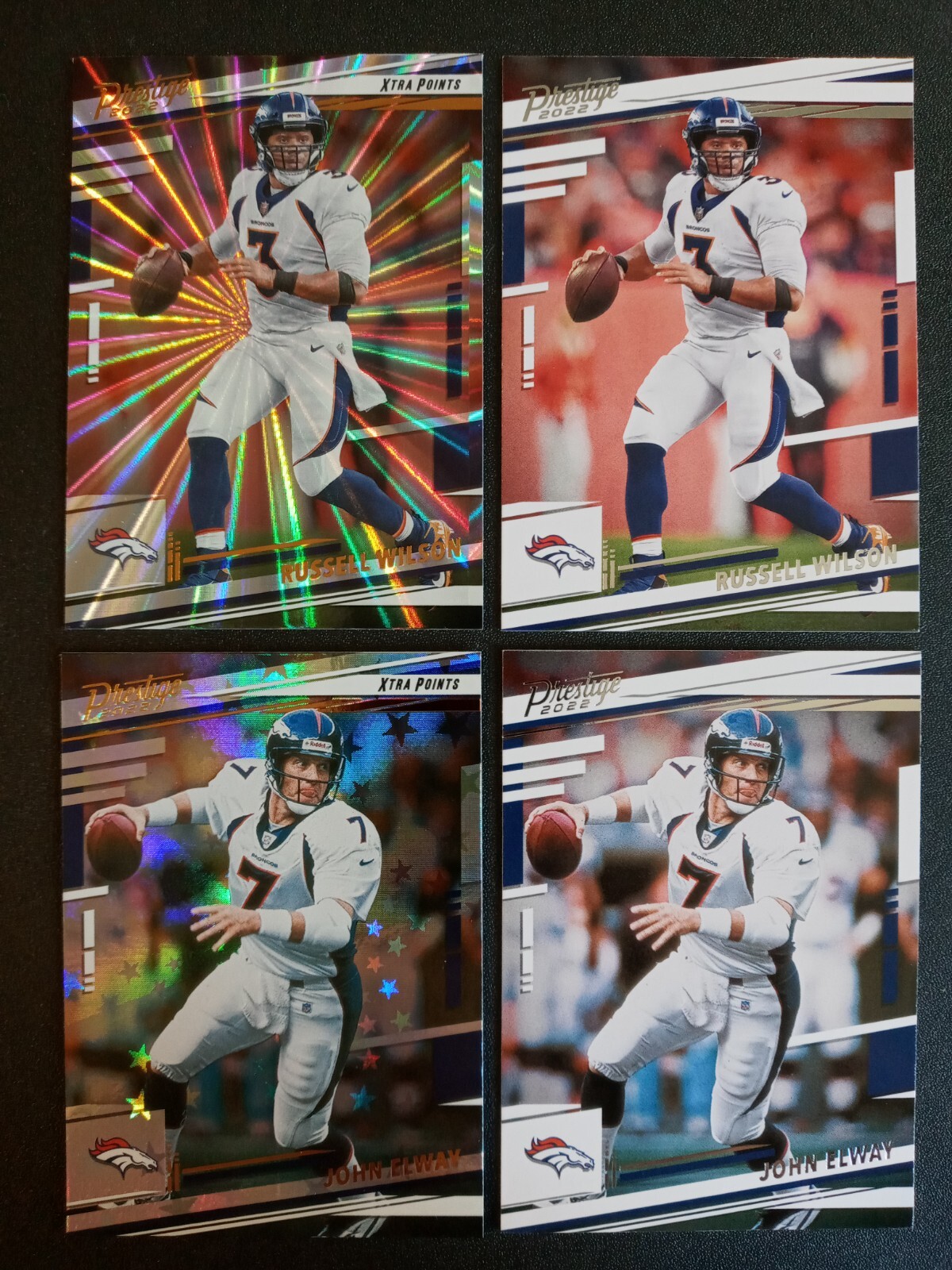 (4) 2022 Panini Prestige Astral/Sunburst/Base R Wilson/J Elway # 254,94 ...