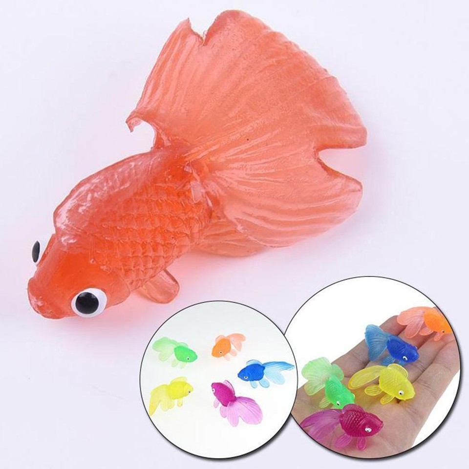Durable Soft Rubber Goldfish Bath Toys for Kids Swimming Beach Games ...