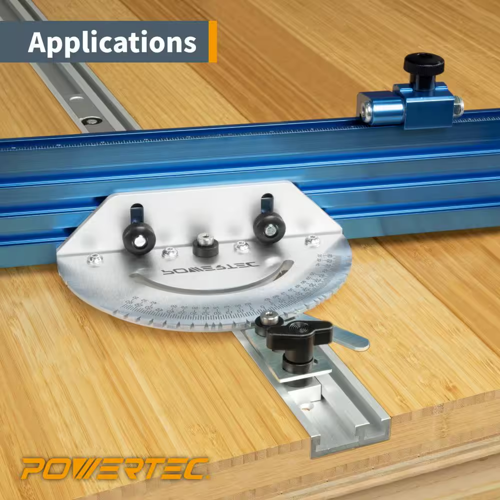 POWERTEC 32" Aluminum Combo T-Track Miter Track Dual Track Rail (71359 ...