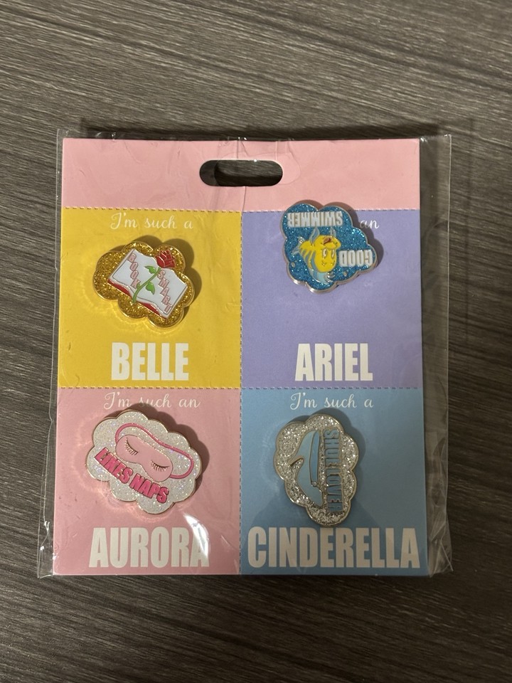 2020 DLR WDW Disney Princess D-Flair Set Pins Belle Ariel Aurora ...