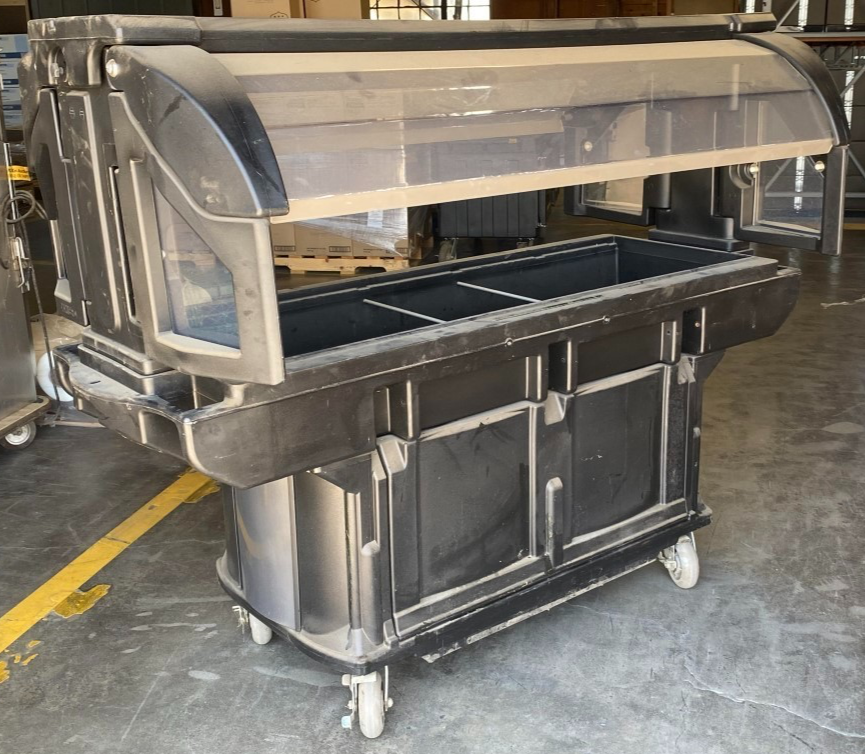 Cambro VBRUDIV Food/Salad Cart with Collapsible Sneeze Guards and drain ...