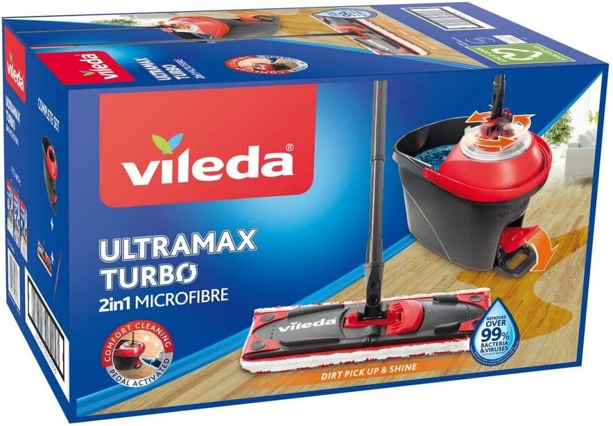 Vileda Ultramax Turbo Komplett Set Bodenwischer Eimer mit ...