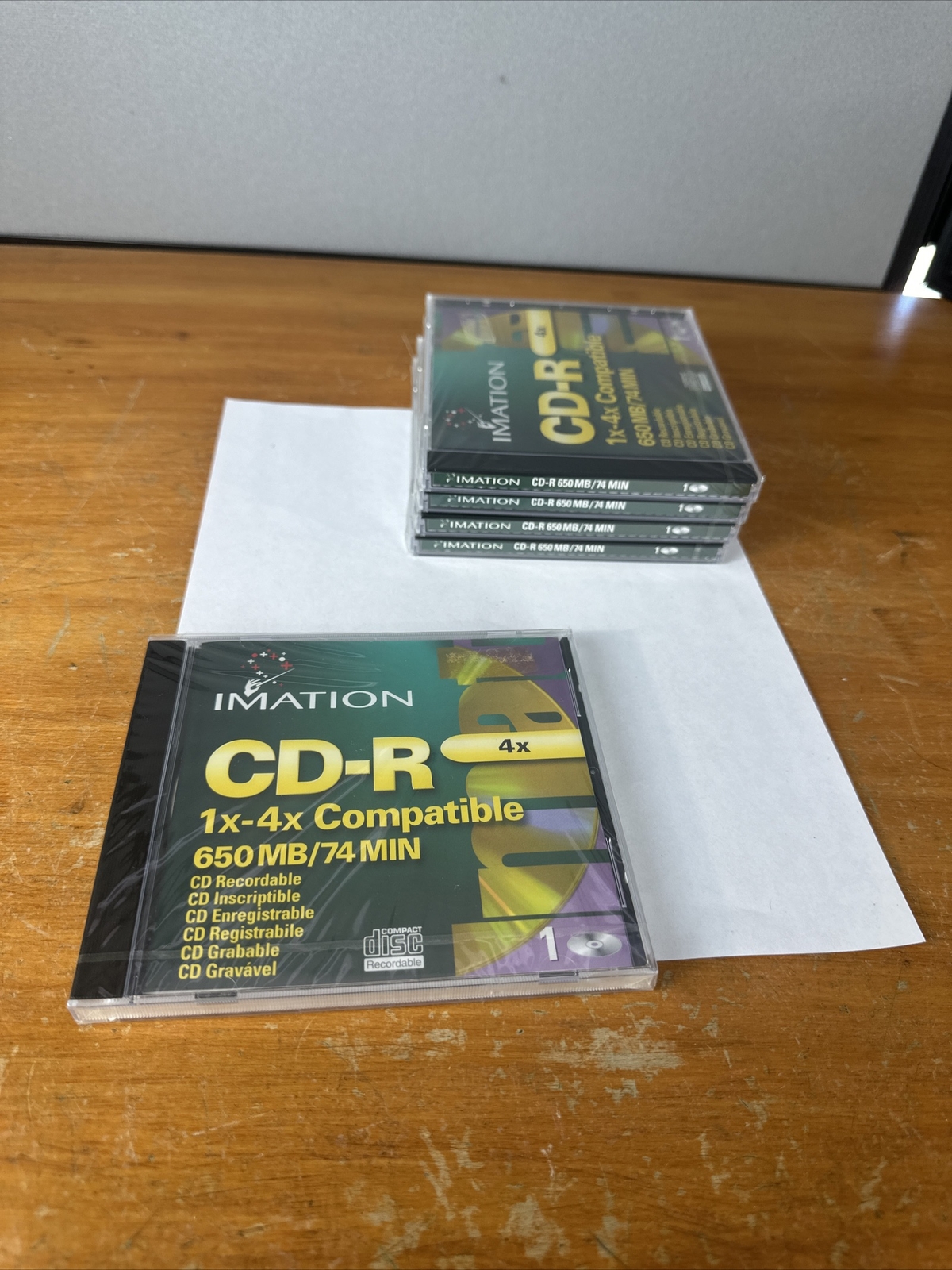 5 Imation CD-R 74 Min 650 MB Recordable Discs New Old Stock Sealed 1x ...